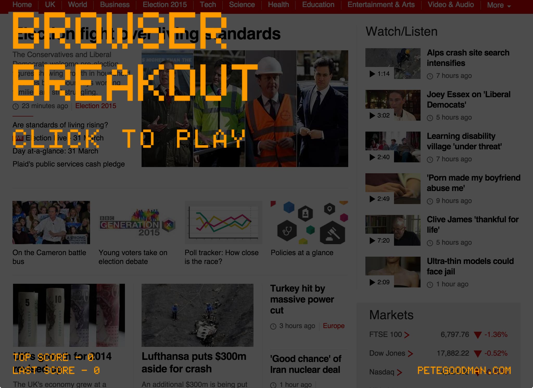 Browser Breakout | Pete // f90 | Brighton-based freelance developer