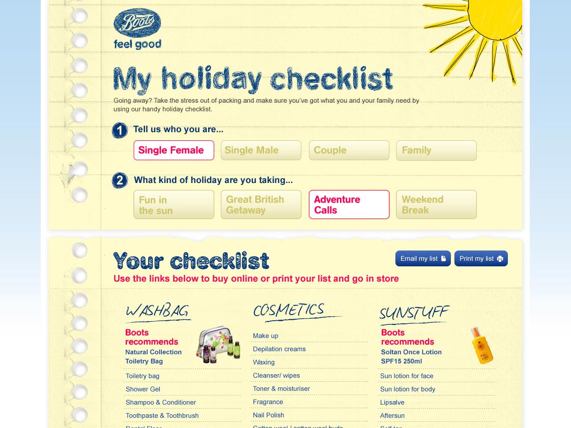 Boots Summer Checklist | Pete // f90 | Brighton-based freelance developer