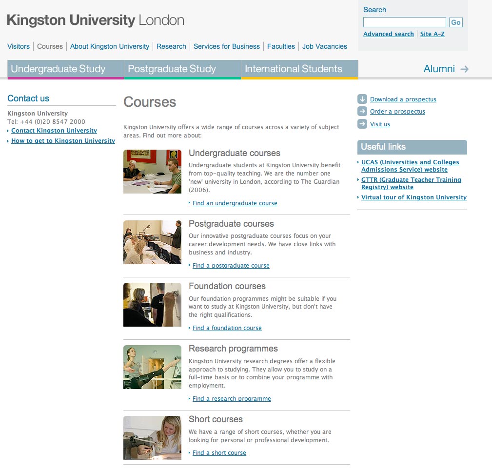 Kingston University | Pete // f90 | Brighton-based freelance developer