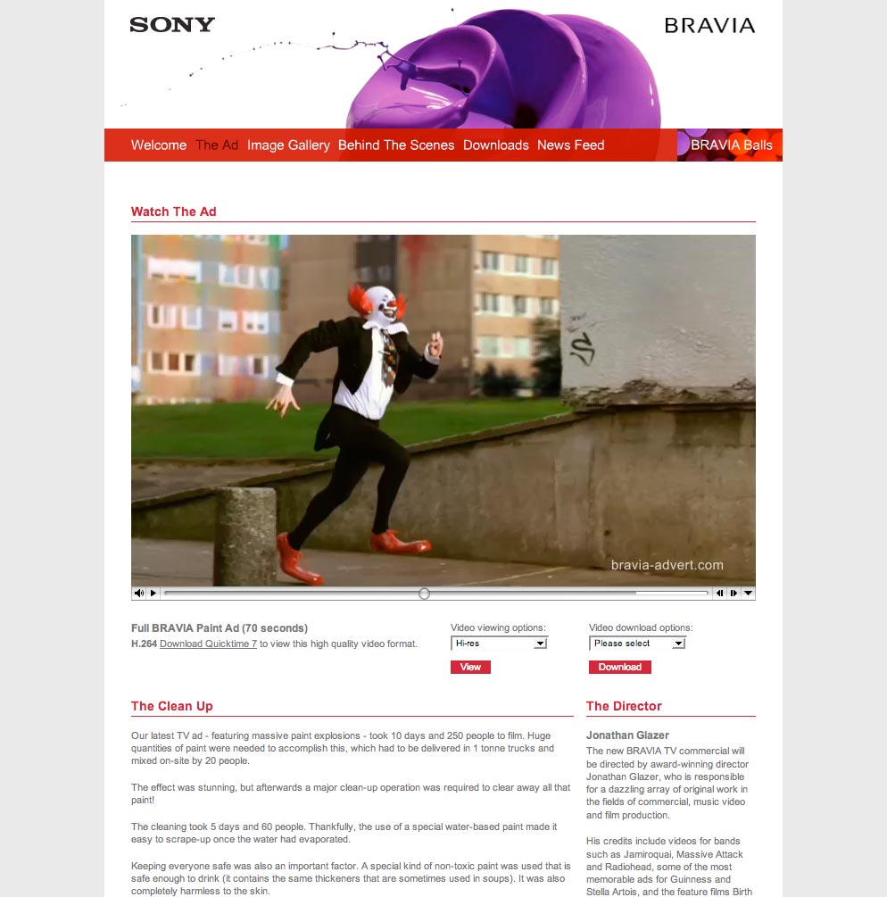 Sony Bravia Advert - Paint | Pete // f90 | Brighton-based freelance ...