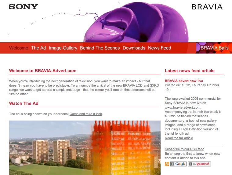 Sony Bravia Advert - Paint | Pete // f90 | Brighton-based freelance ...